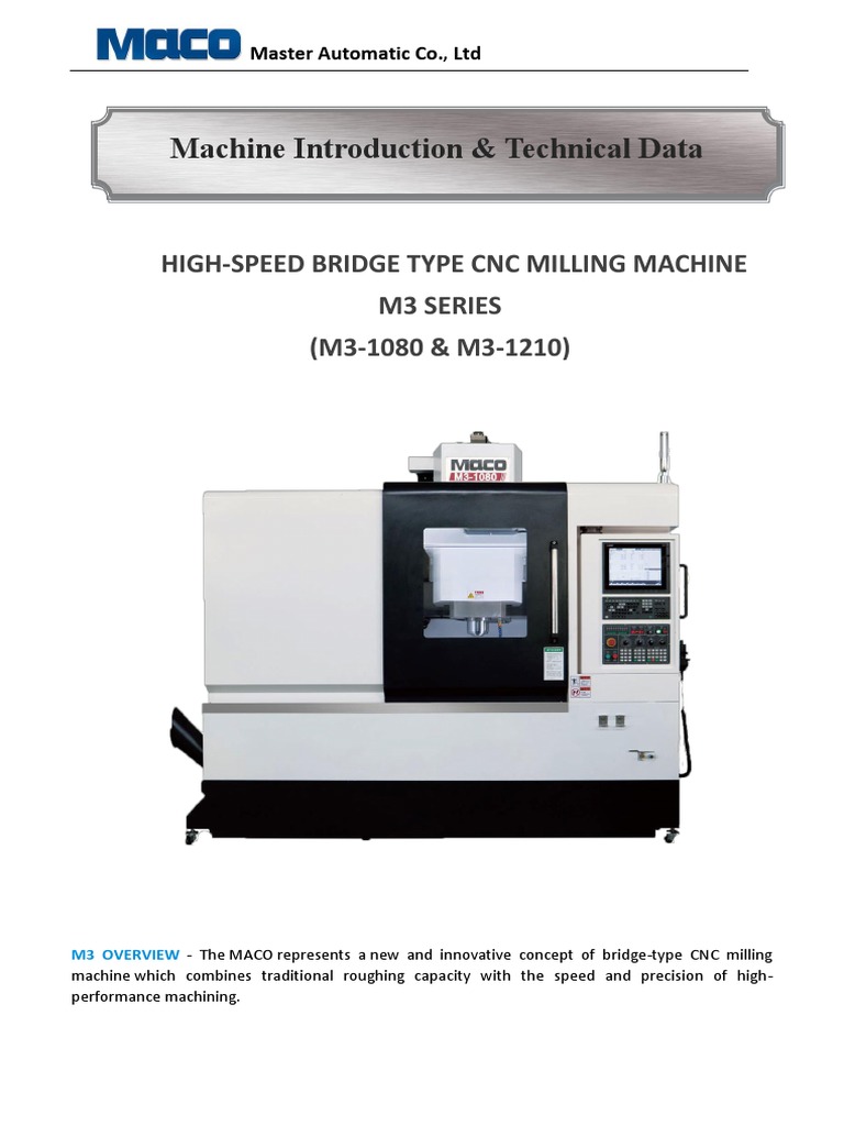 High-Performance CNC Milling Machine Specification Sheet: Introducing ...