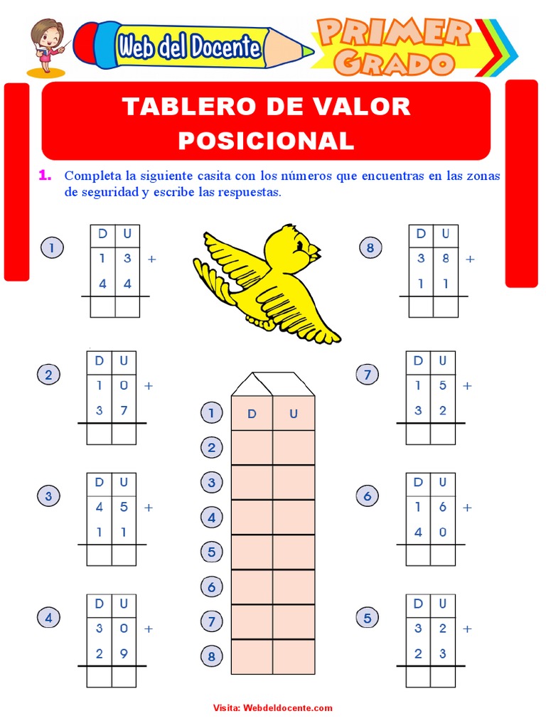 Tablero de Valor Posicional Hasta La Decena para Primer Grado de ...