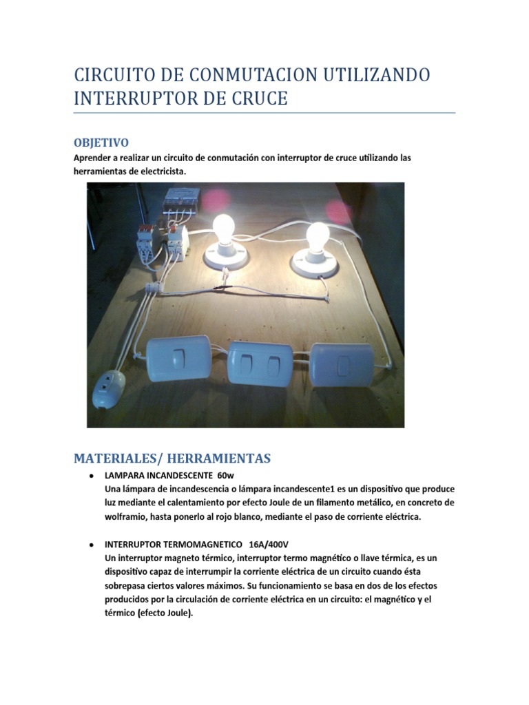 Circuito de Conmutación con Interruptor | PDF | Bombilla incandescente ...