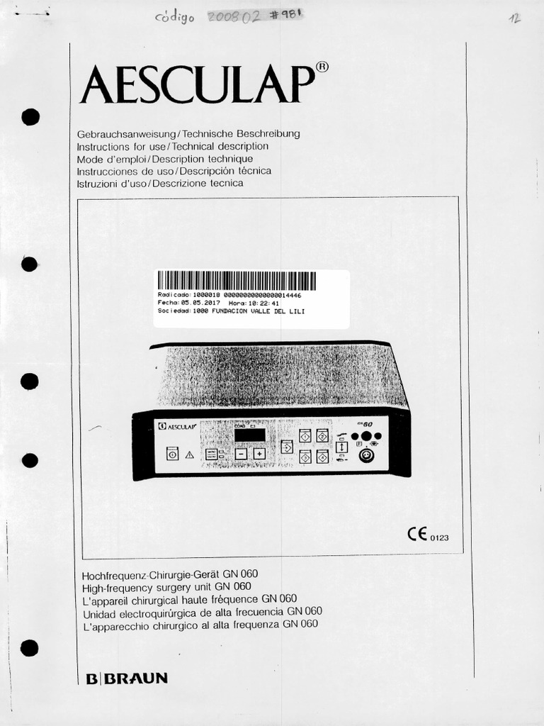 User Manual Aesculap | PDF
