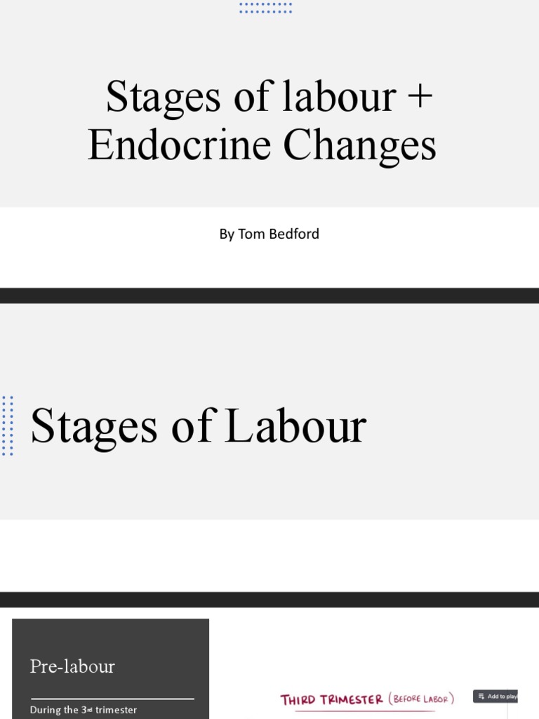 Stages of Labour + Endocrine Changes | PDF | Childbirth | Uterus