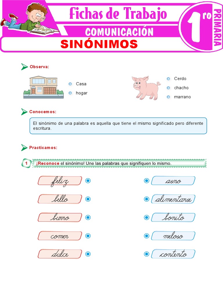 Sinónimos para Primer Grado de Primaria | PDF