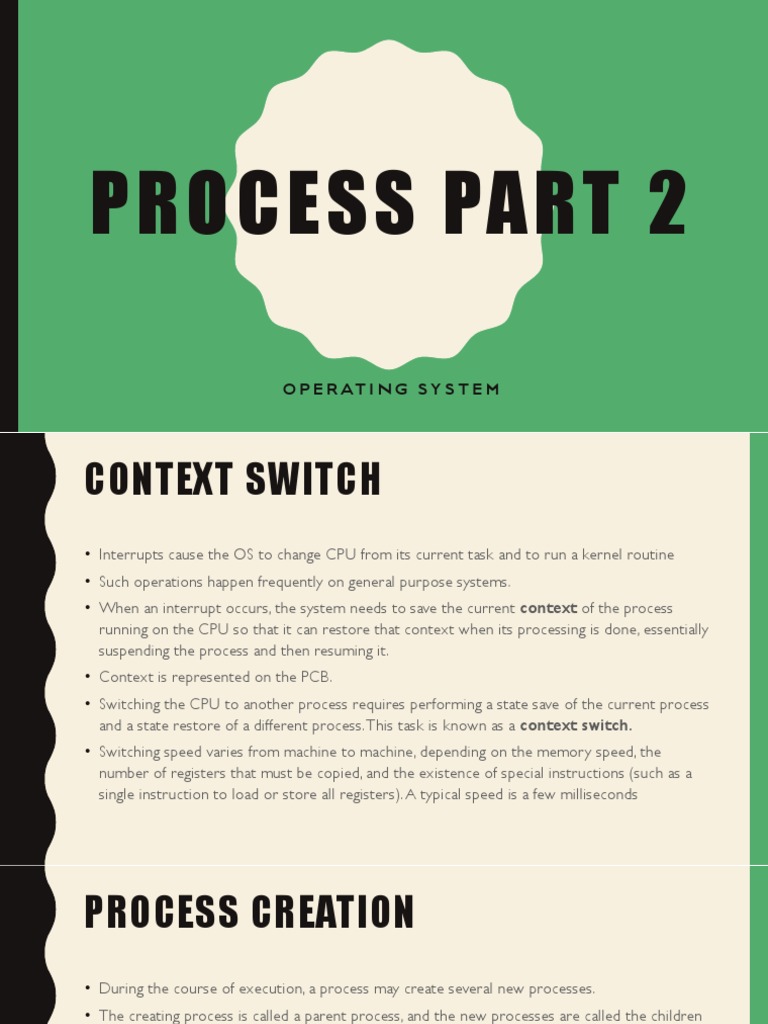 Context Switching and Process Creation, Execution, and Termination | PDF | Process (Computing ...