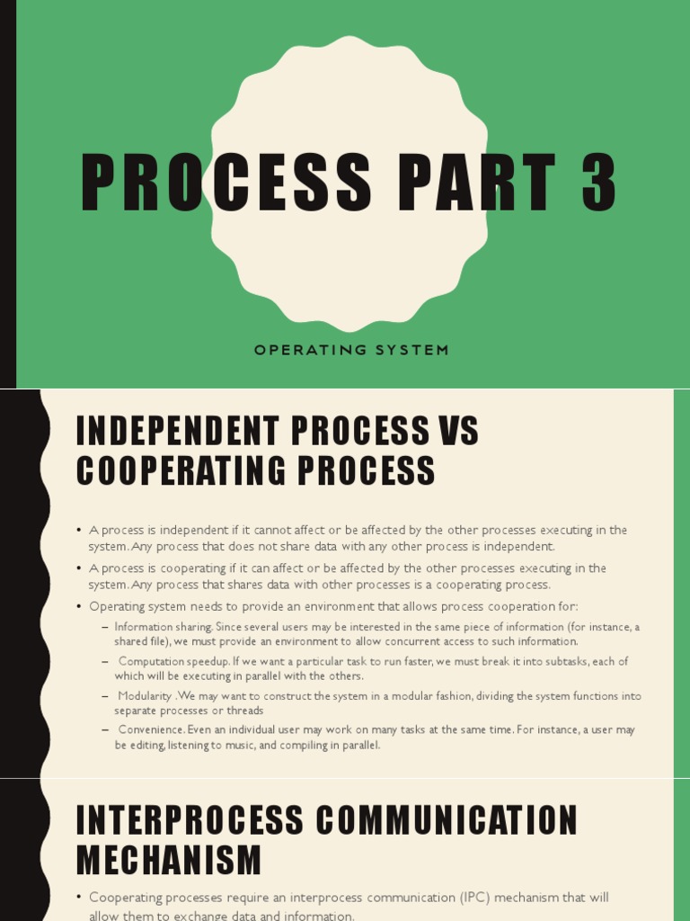 Process Part 3: Operating System | PDF | Process (Computing) | Message Passing