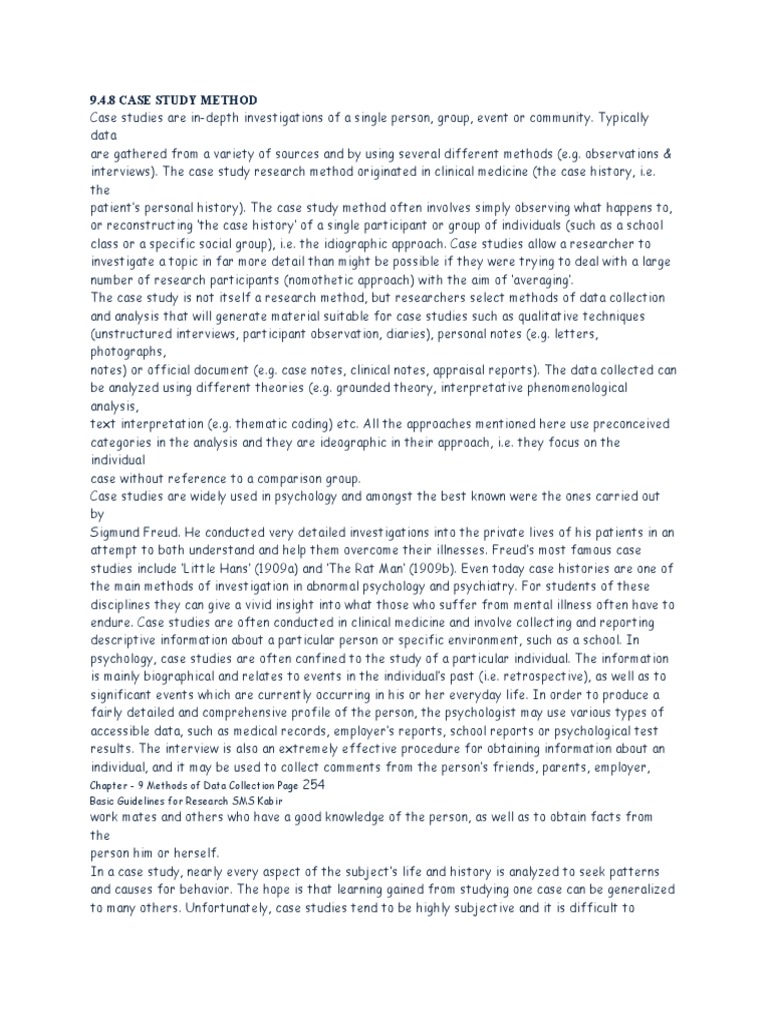 9.4.8 Case Study Method: Chapter - 9 Methods of Data Collection Page ...