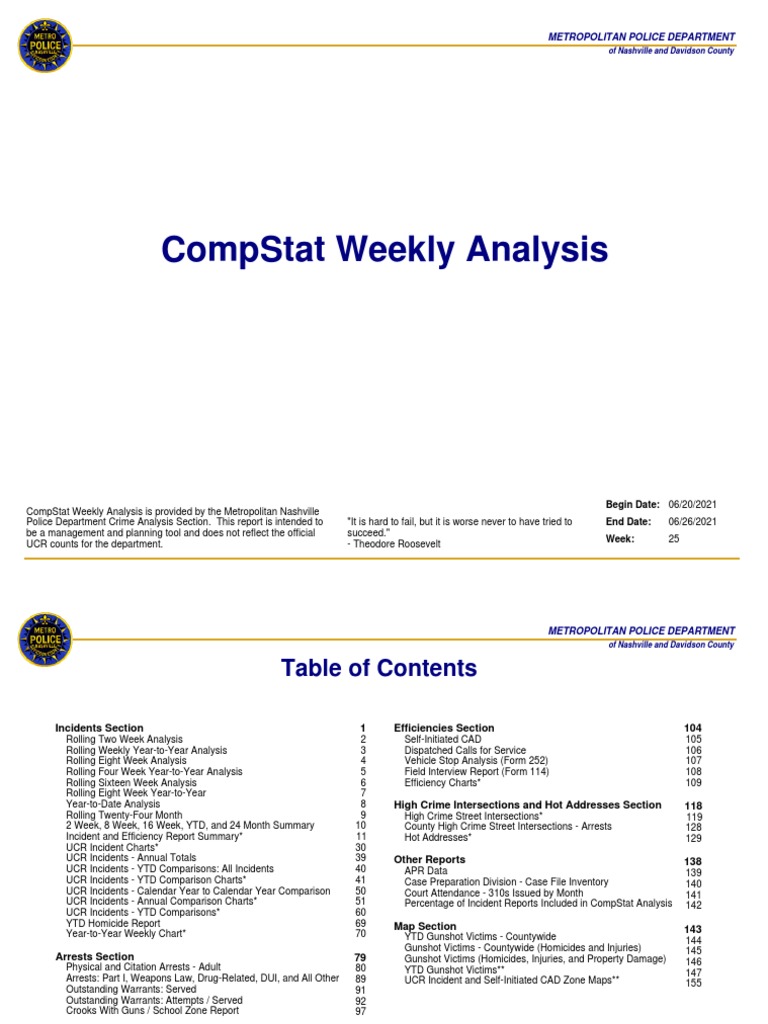 CompStat Report | PDF | Uniform Crime Reports | Robbery