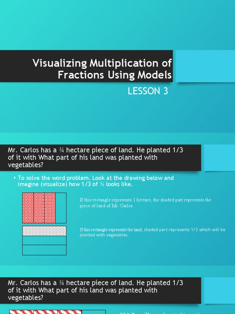 Lesson 3 - Visualizing Multiplication of Fractions Using Models | PDF ...
