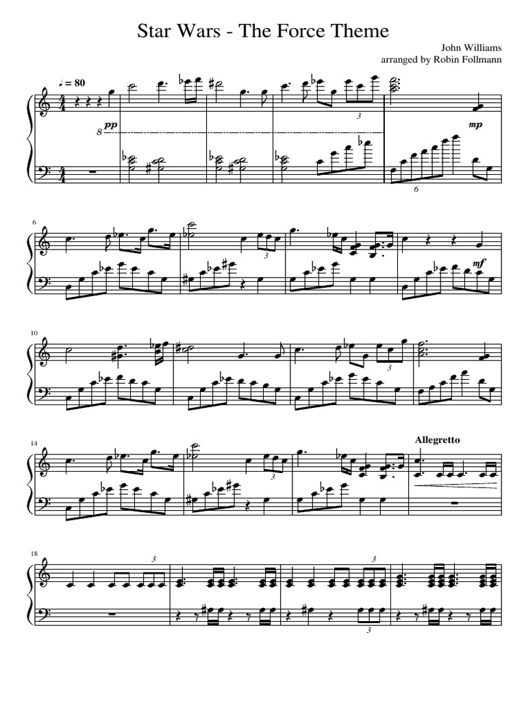 Partitura Star Wars - The Force Theme | PDF