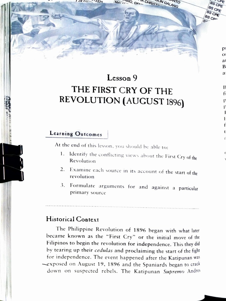 Lesson 9 - The First Cry of The Revolution (August 1896) | PDF ...