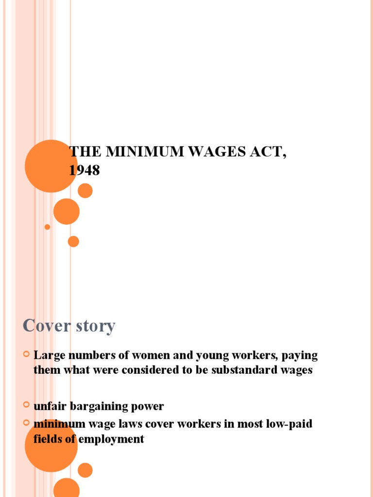 The Minimum Wages Act, 1948 | PDF | Overtime | Employment