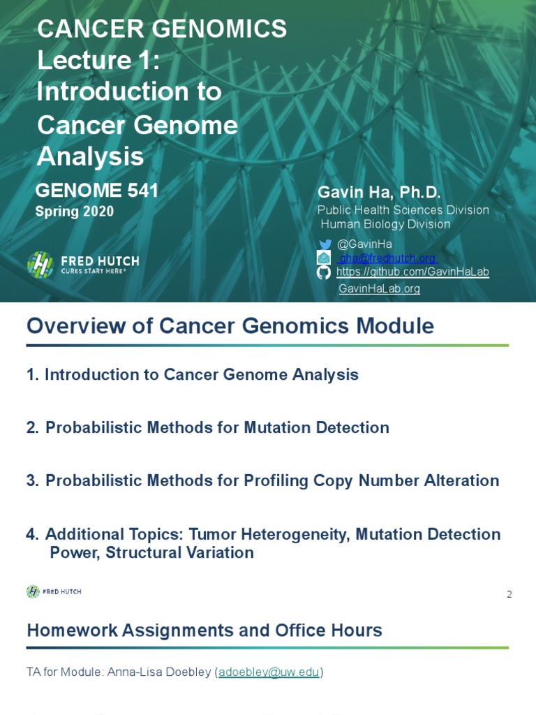 Introduction To Cancer Genome Analysis | PDF | Neoplasms | Mutation