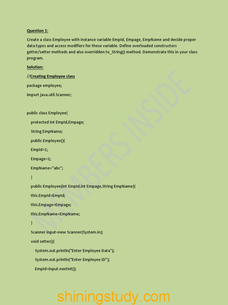 Oop Programs Solved PDF | Download Free PDF | Class (Computer ...