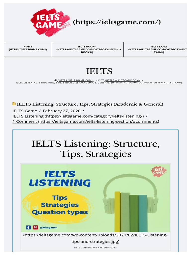 IELTS Listening - Structure, Tips, Strategies (Academic & General ...