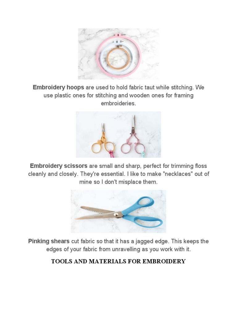 Embroidery Hoops Are Used To Hold Fabric Taut While Stitching. We | PDF