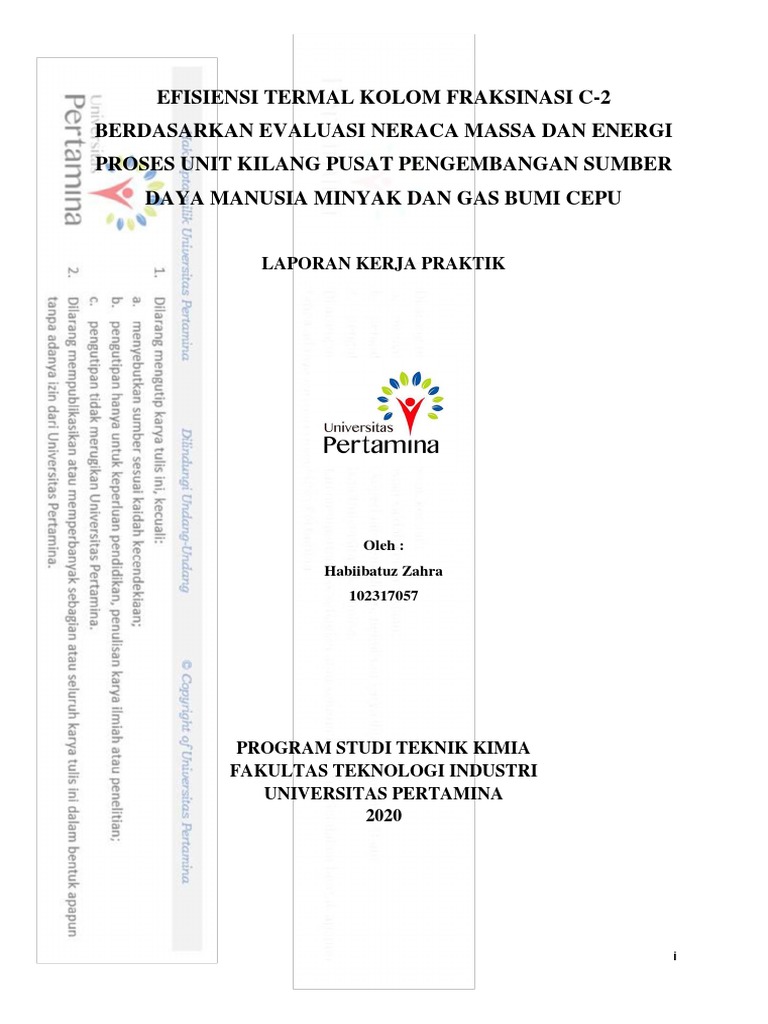 Efisiensi Termal Kolom Fraksinasi C-2 Berdasarkan Evaluasi Neraca Massa ...