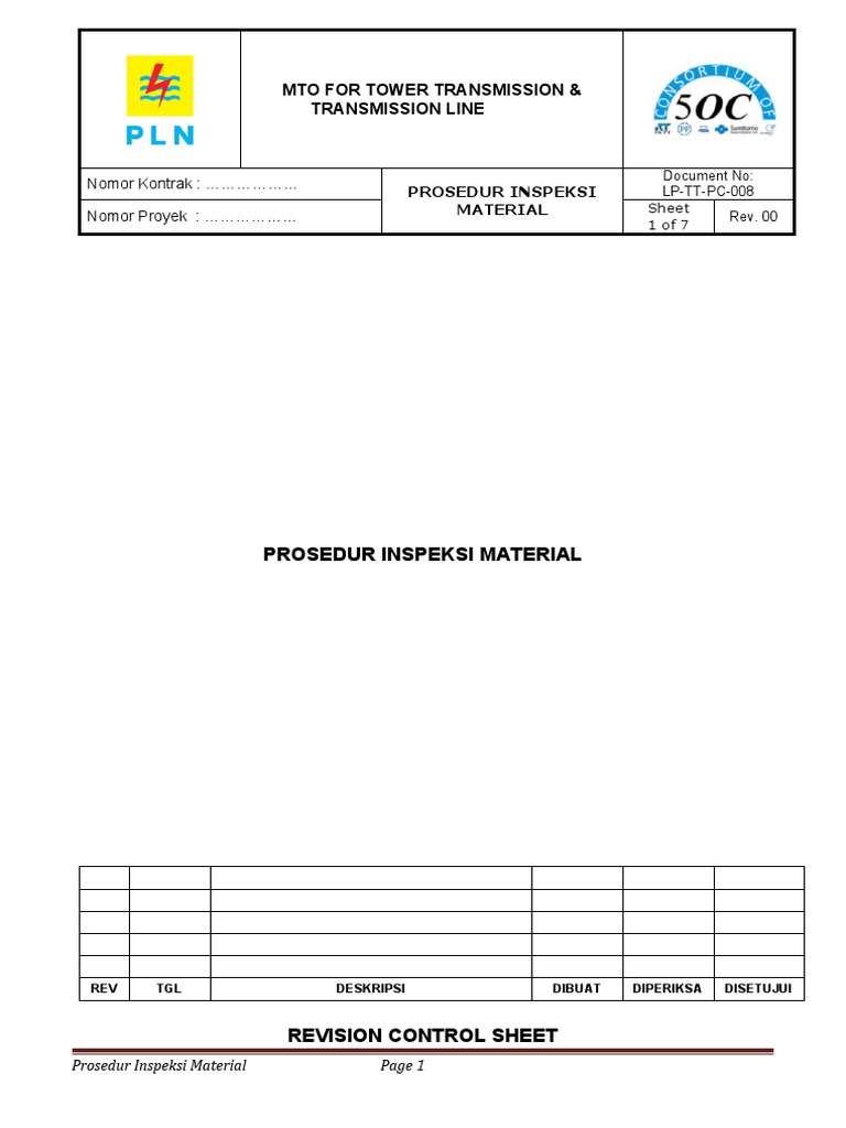 5 Prosedur Inspeksi Material R 1edited | PDF
