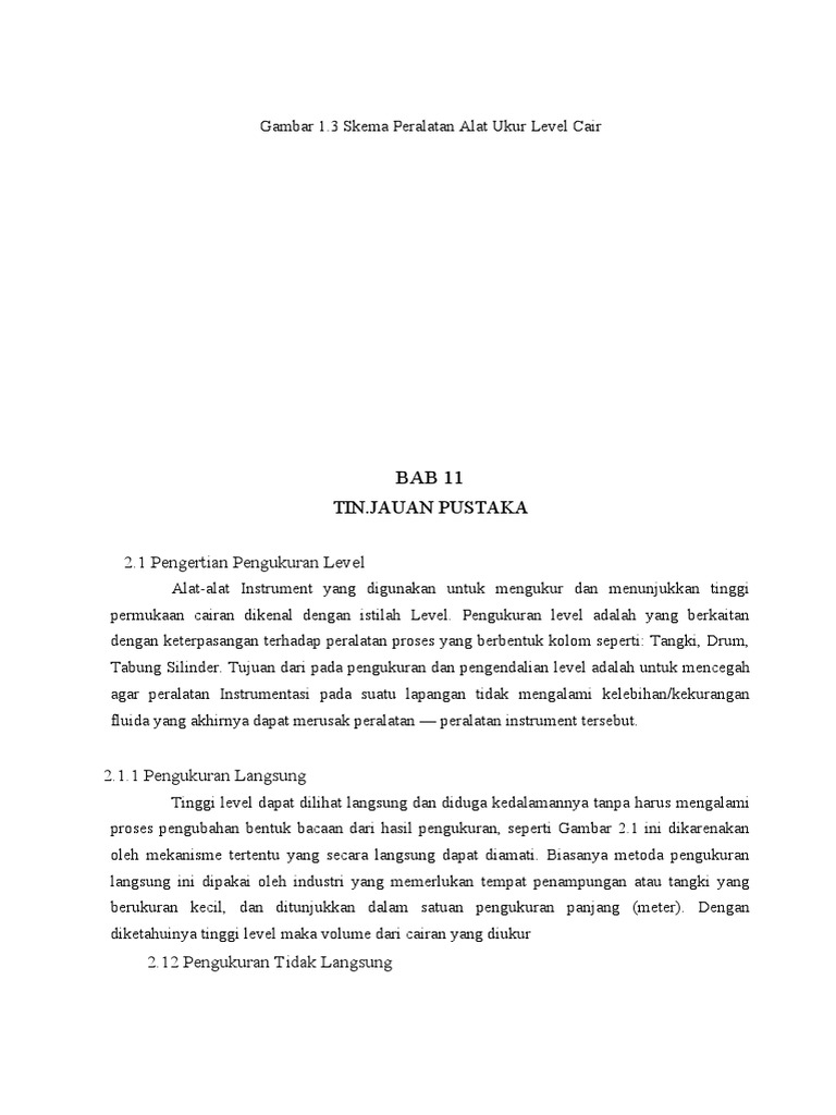Indikator Level Tangki Cair | PDF