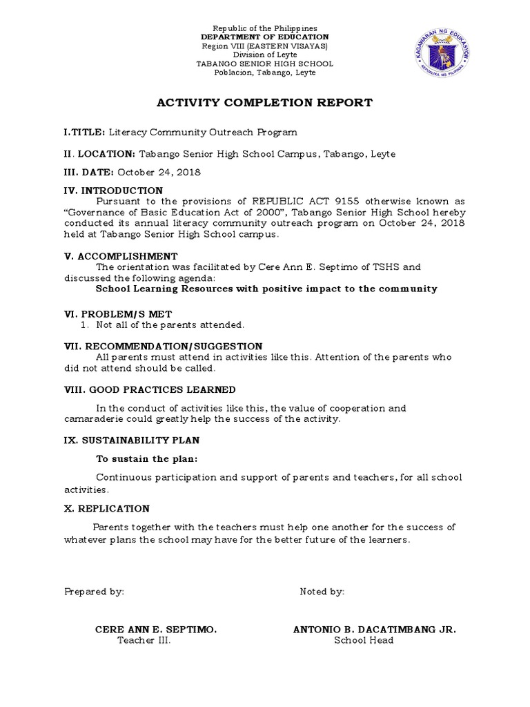 Literacy Outreach Program Report 2018 | PDF | Teaching | Pedagogy