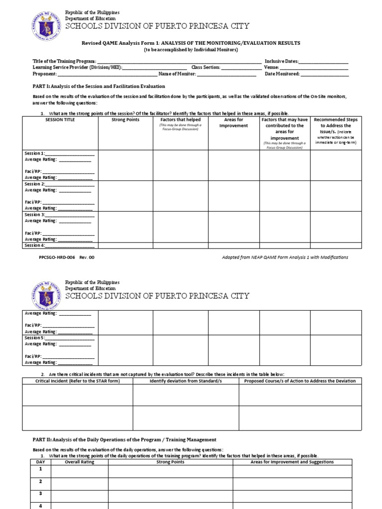 PPCSGO-HRD-006 (Revised QAME Analysis Form 1) | PDF | Human Nature ...