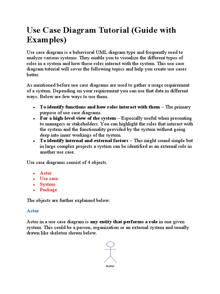 Use Case Diagram Tutorial | PDF | Use Case | System
