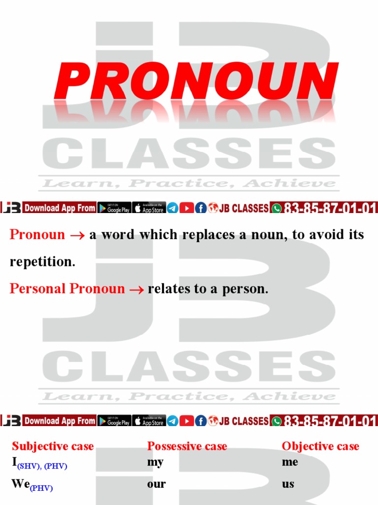 Pronoun | PDF | Plural | Grammatical Number
