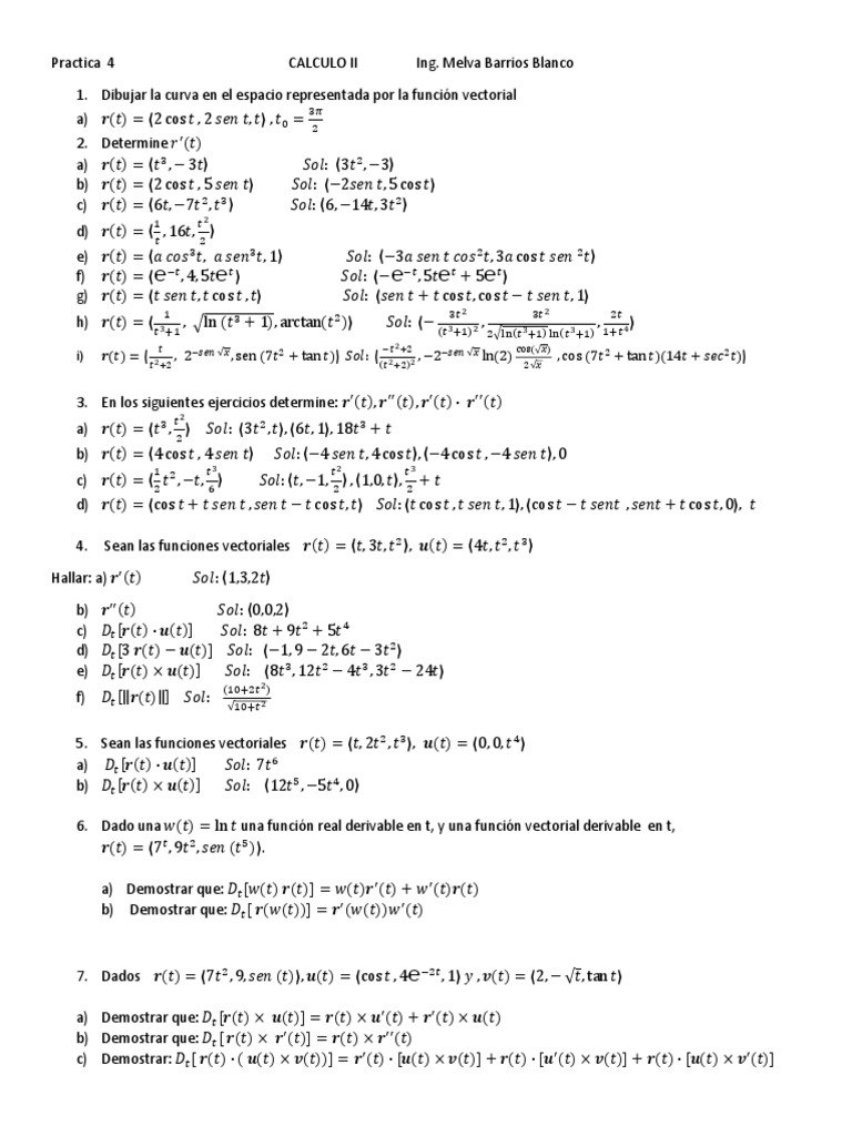 Prac4 Vectorial2 | PDF | Integral | Curva