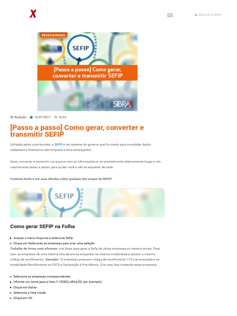 (Passo A Passo) Como Gerar, Converter e Transmitir SEFIP - Blog Sibrax ...