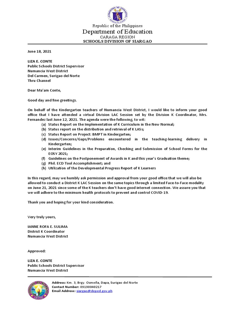 Request Letter For KDisLAC 1 | PDF | Human Nature | Computing And ...