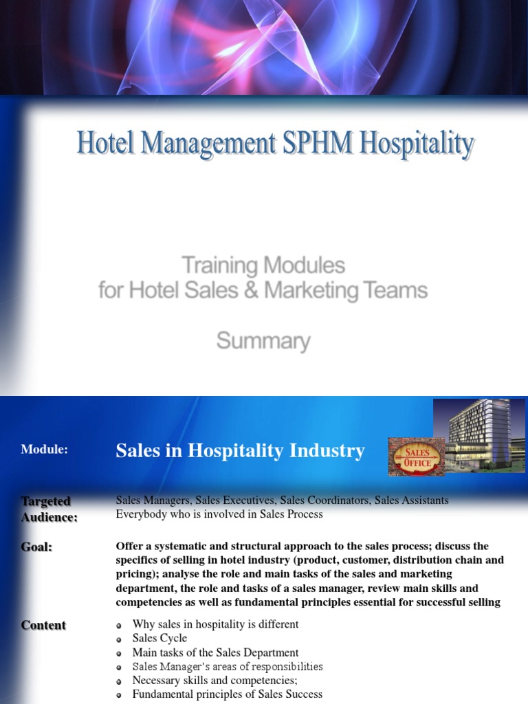 Hospitality Sales & Marketing Consulting & Training | PDF | Sales ...