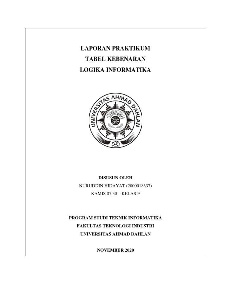 Tabel Kebenaran dalam Logika Informatika | PDF