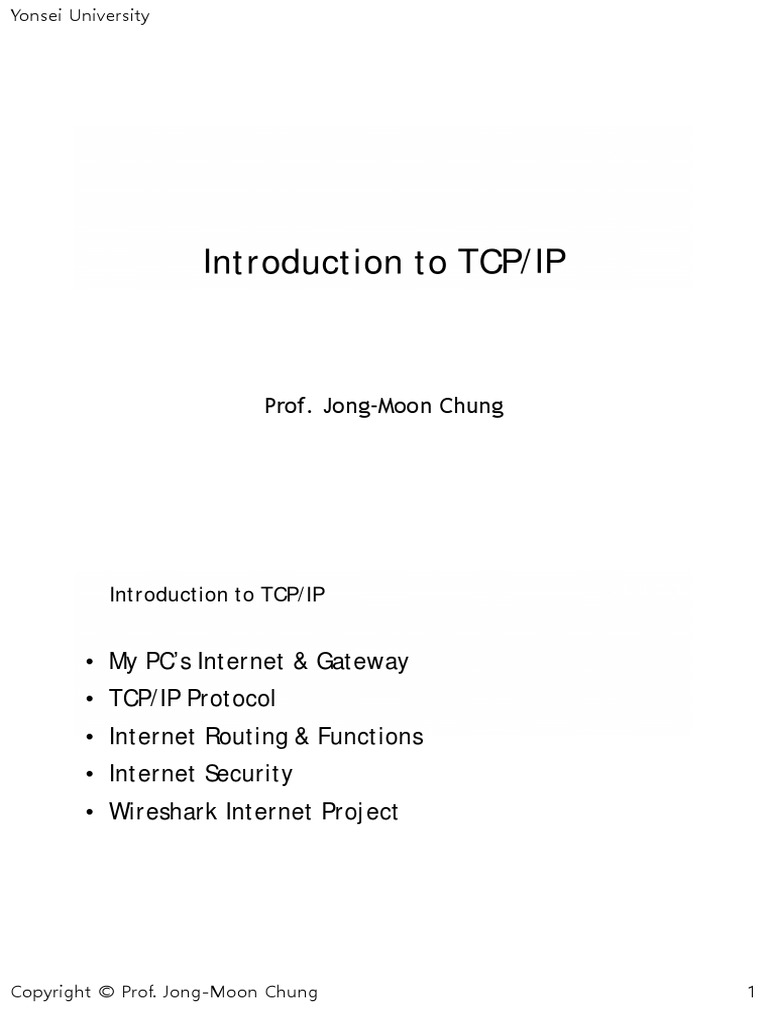 Introduction To TCP IP | PDF | Ip Address | Internet Protocol Suite