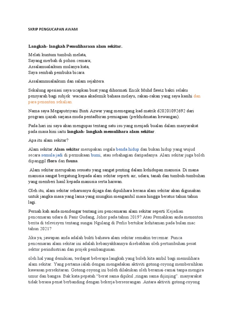 Skrip Pengucapan Awam | PDF