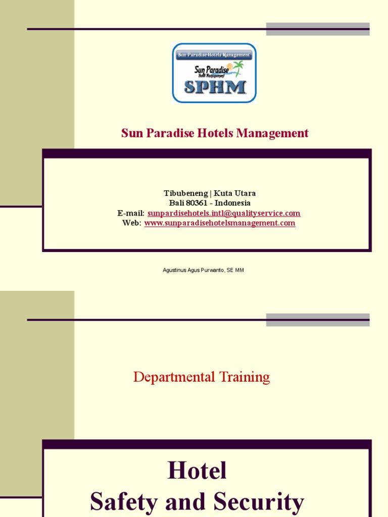 Hotel Safety and Security Training Guide | PDF | Safety | Insurance