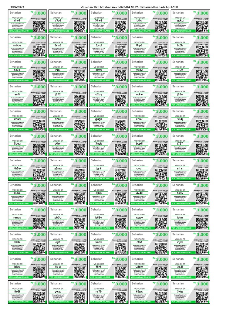 Printout Voucher Wifi | PDF