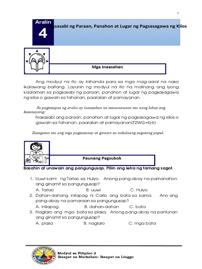 Filipino 2 Q4 Week 4 | PDF