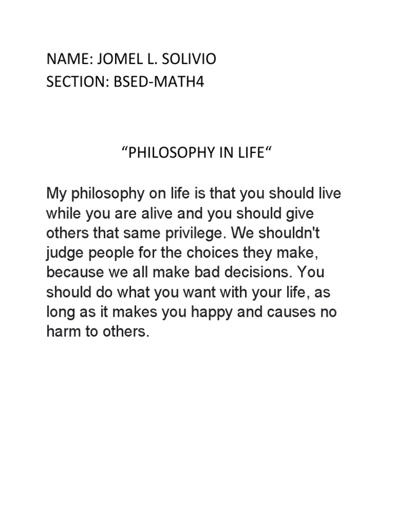 Philosophy in Life | PDF