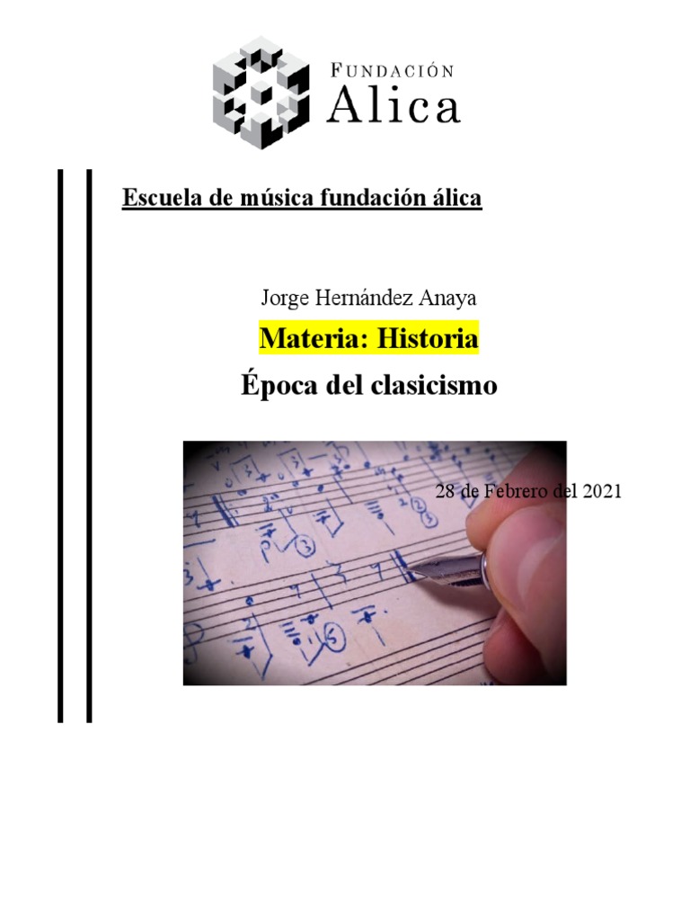 Ensayo Del Clasicismo Jorge Hernandez Anaya | PDF | Periodo Clásico (Música) | Música clásica