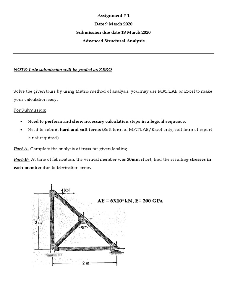 Truss Analysis Using Matrix Method | PDF | Structural Analysis | Applied Mathematics