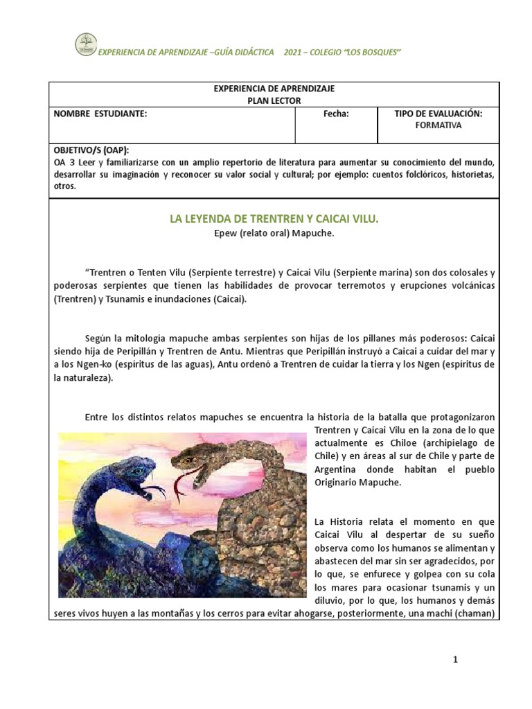 Trentren y Caicai Vilu | PDF | Mitología | Religión y creencia