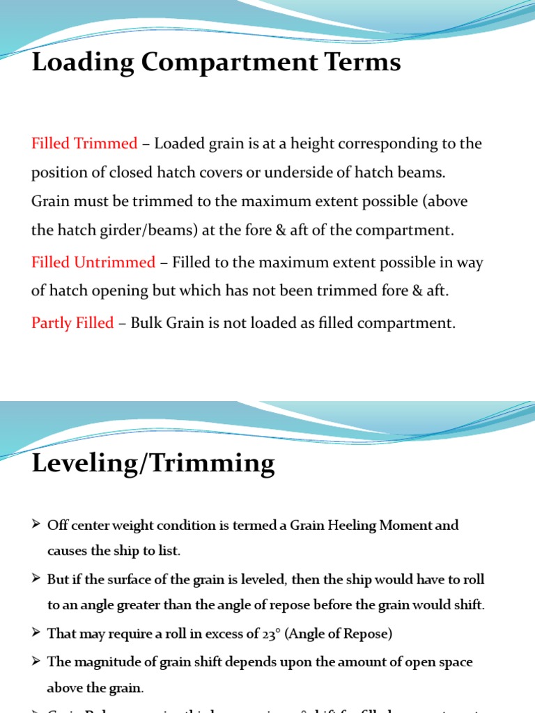 Loading Compartment Terms: Filled Trimmed | PDF | Watercraft | Water ...