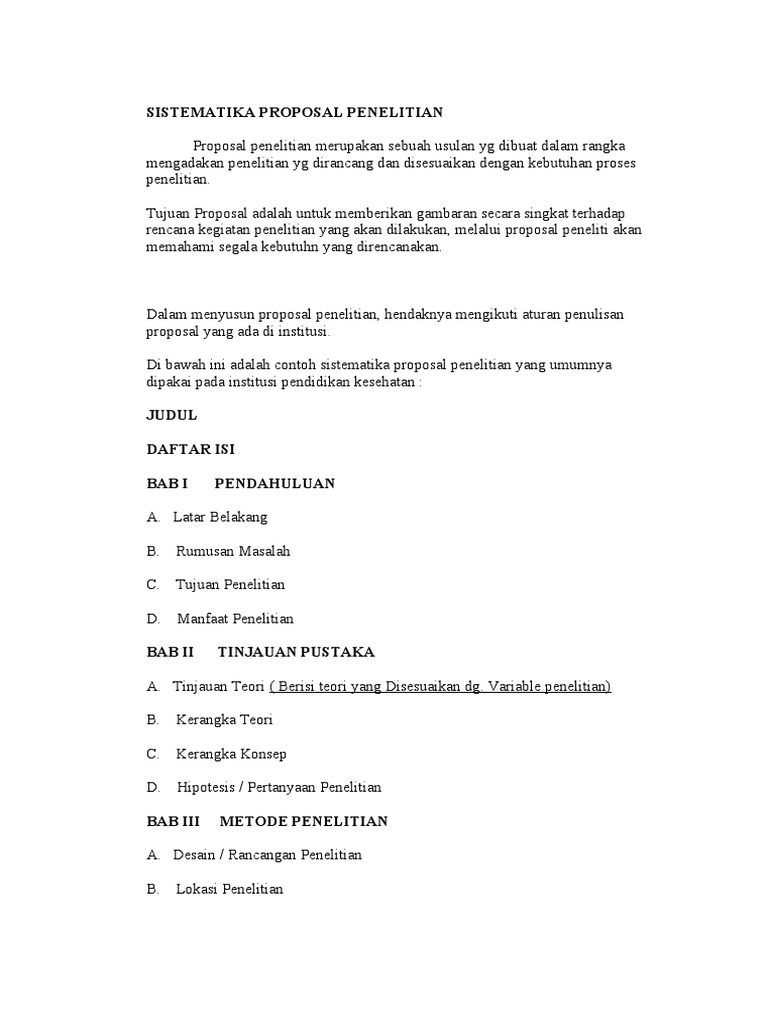 Sistematika Proposal Penelitian | PDF