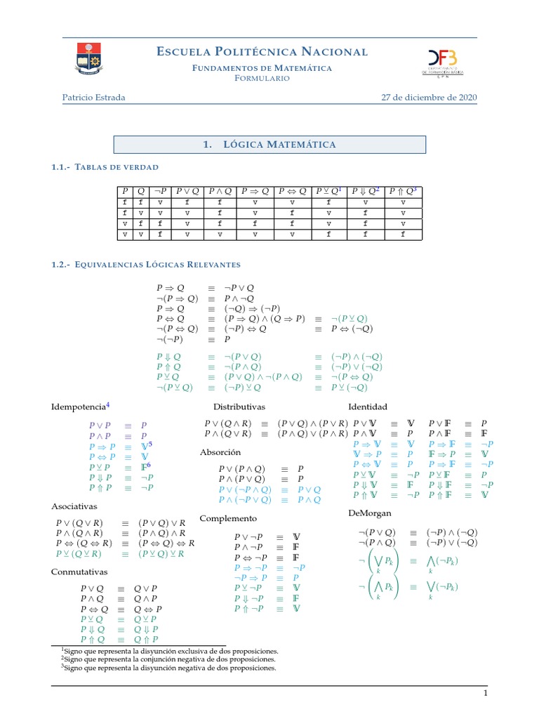 Fundamentos Matemáticos y Lógica | PDF | Sintaxis (Lógica) | Álgebra ...