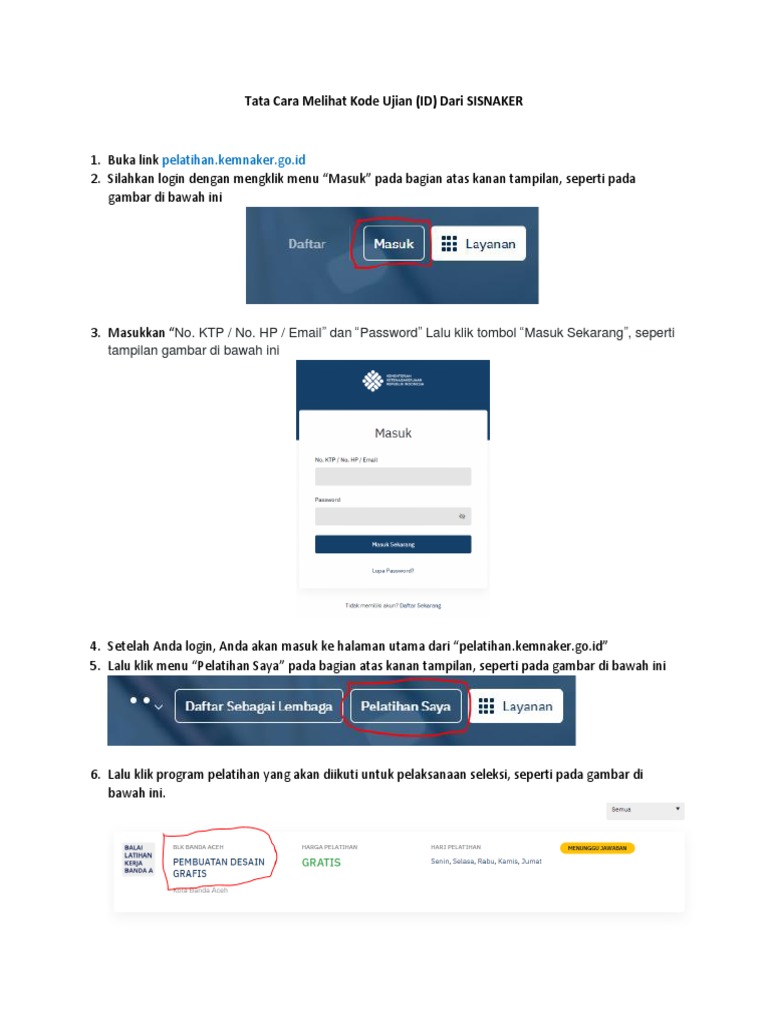 Tata Cara Melihat Kode Ujian | PDF