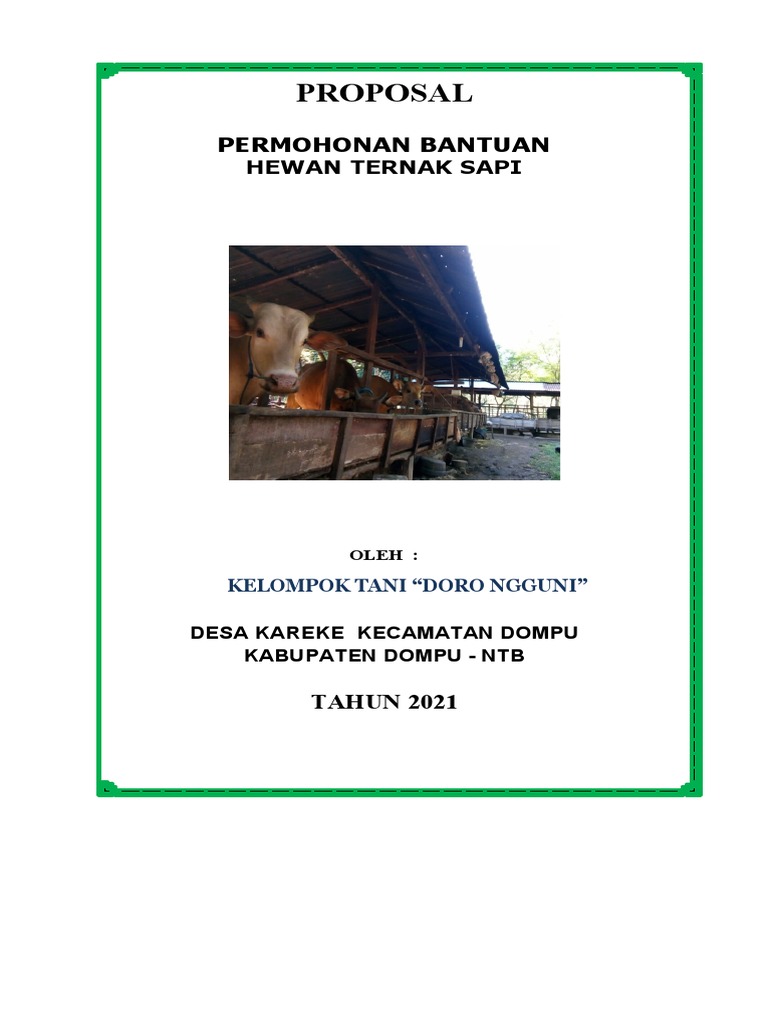 PROPOSAL Bantuan SAPI KUBE MAKMUR JAYA LAMPUNG-1 | PDF
