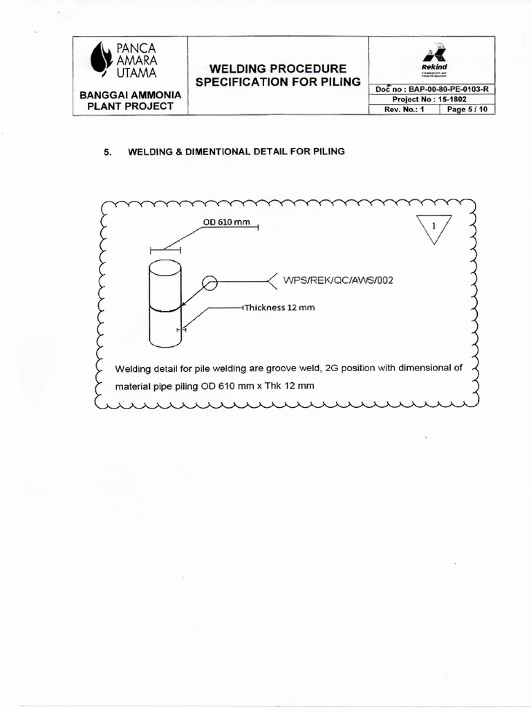 Welding Procedure Specification For Piling | PDF