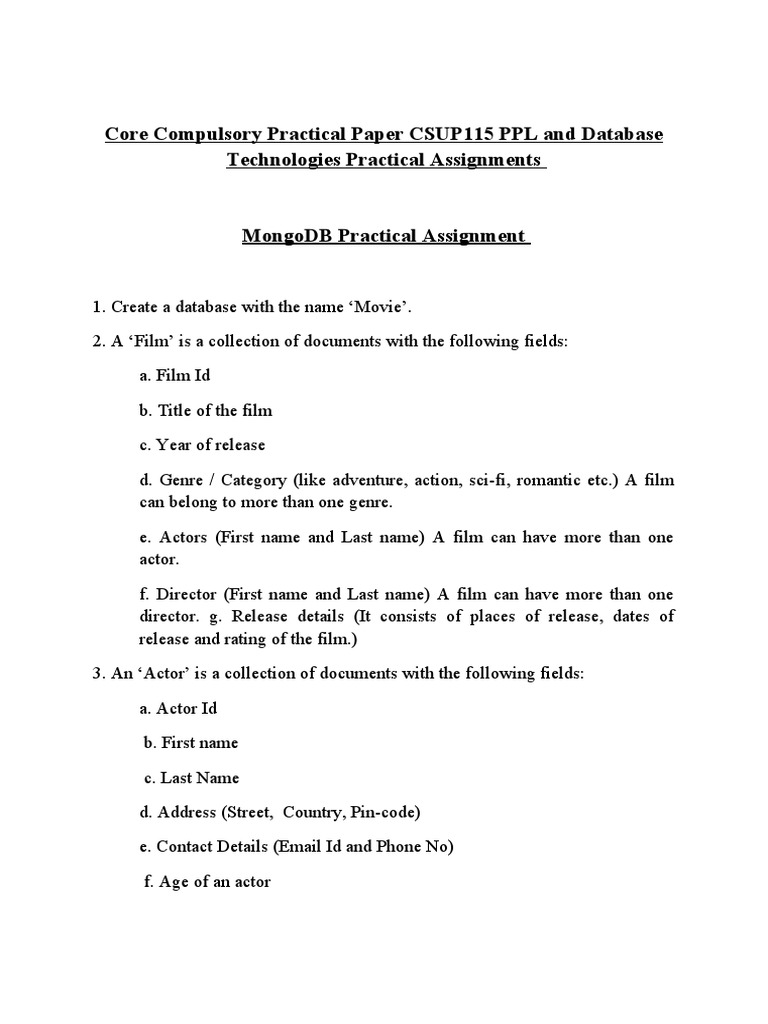 MongoDB & Neo4j Practical Assignments | PDF | Scala (Programming ...
