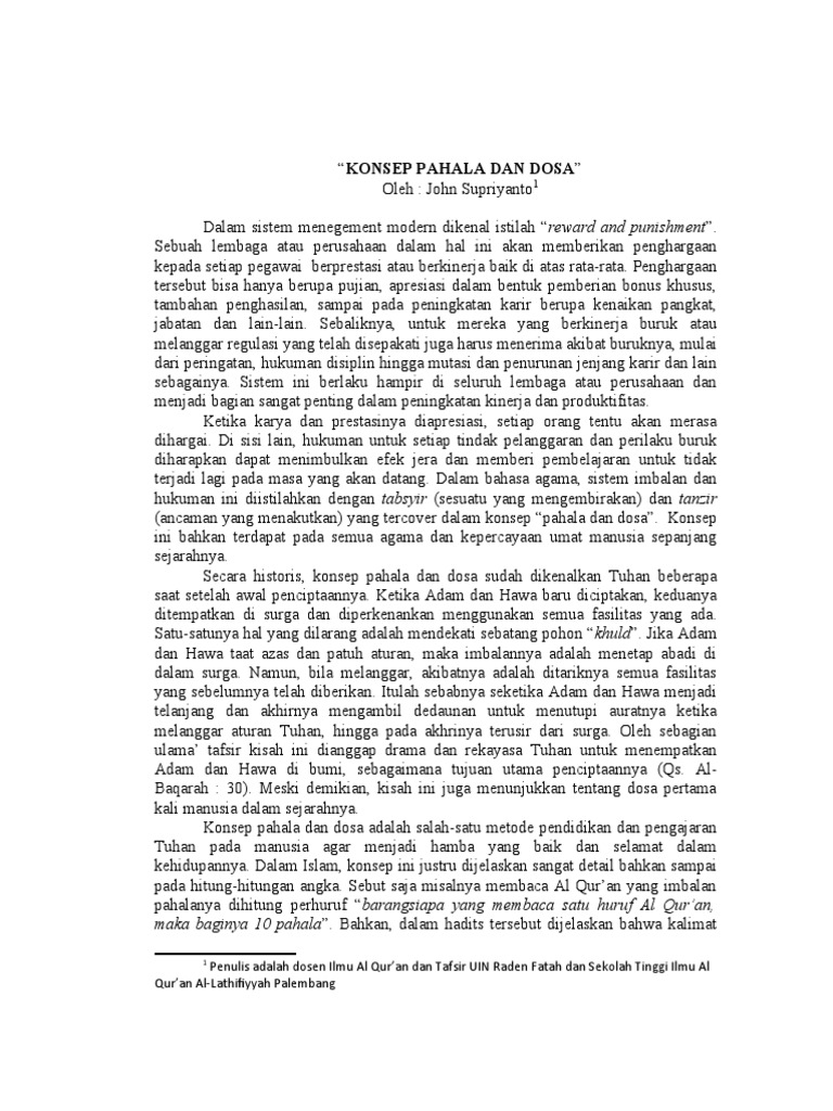 Konsep Pahala Dan Dosa | PDF