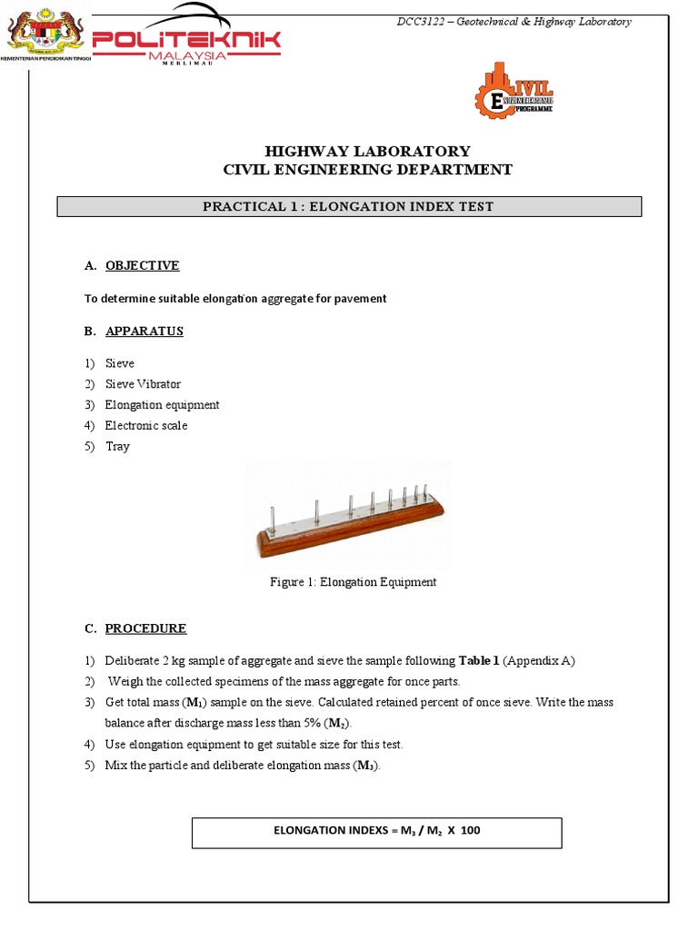 Highway Laboratory Civil Engineering Department: Practical 1 ...