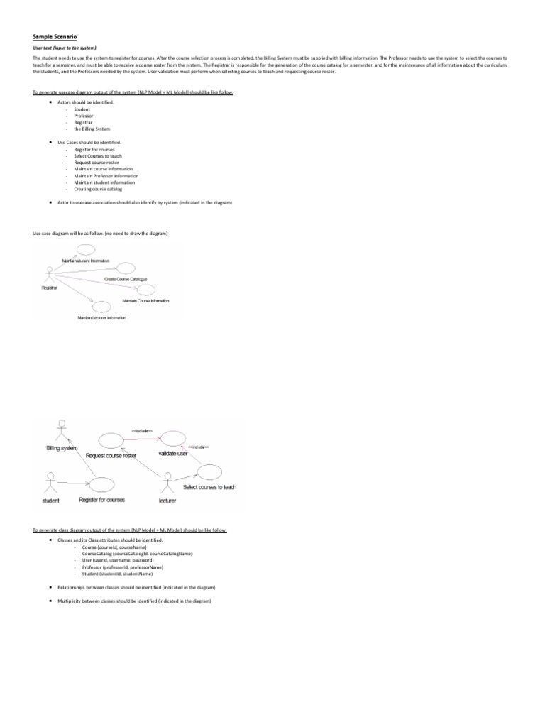 Sample Scenarios and Dataset Sample | PDF | Use Case | Unified Modeling ...