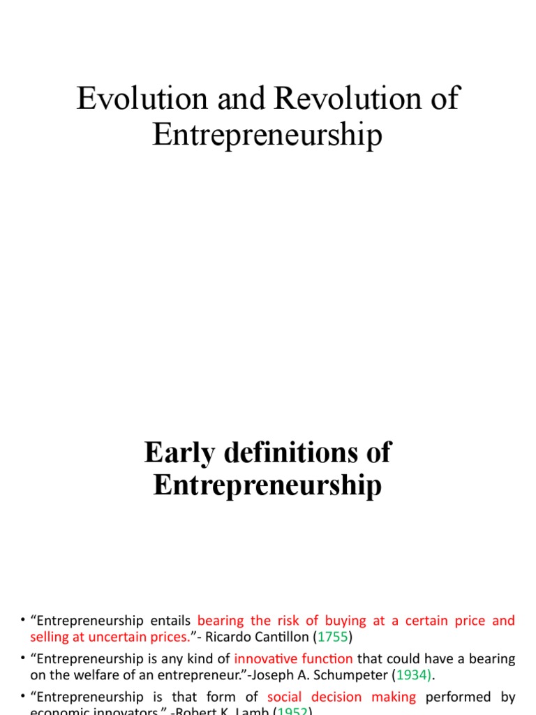 Evolution and Revolution of Entrepreneurship | PDF | Entrepreneurship ...